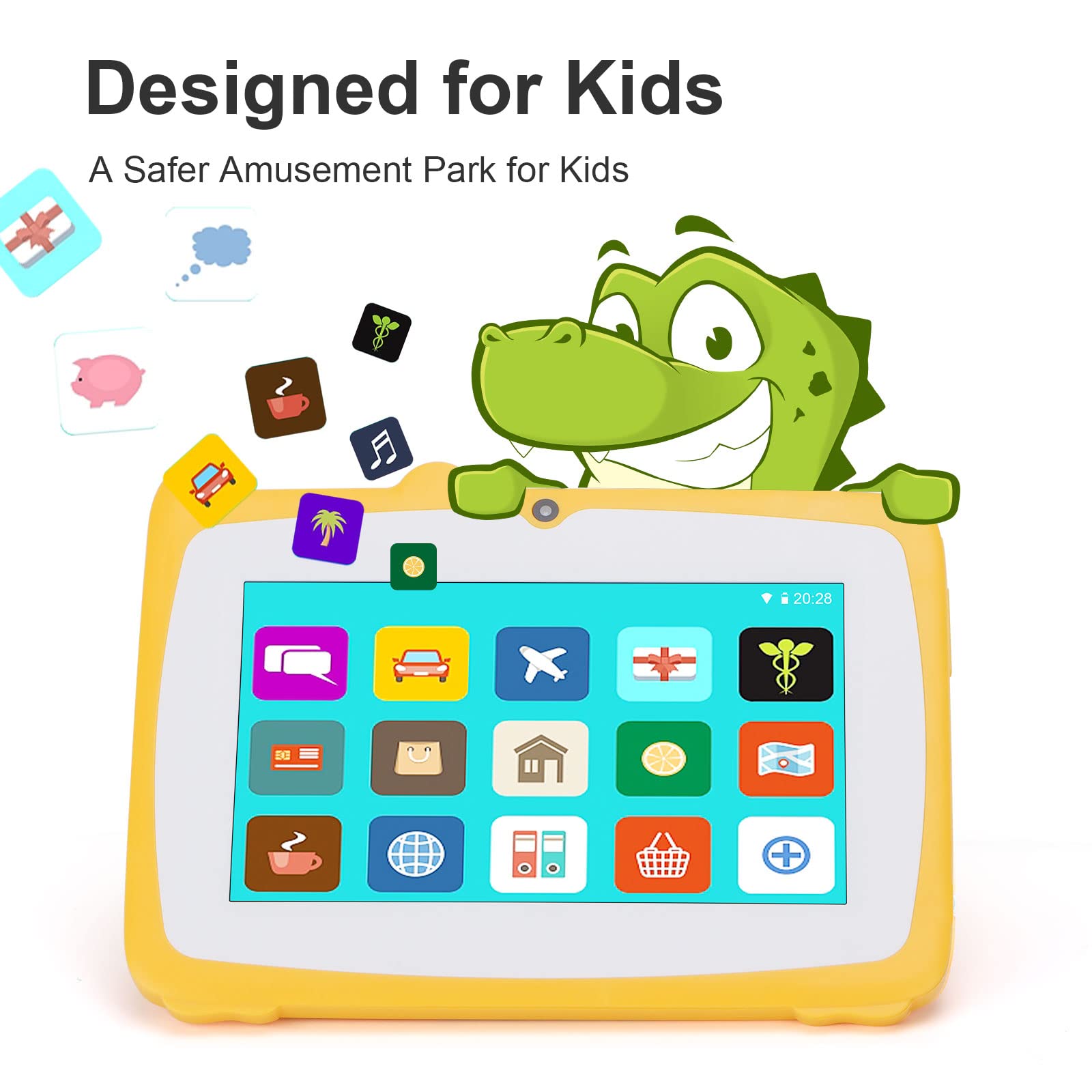 C idea Tablet for Kids Age 3-7,Android 12 Kids Tablet for Toddler,7" Children Tablet with Case/WiFi/Dual Camera/32gGB+1TB Expanded/HD IPS Safety Eye Protection for Boys and Girls Gift