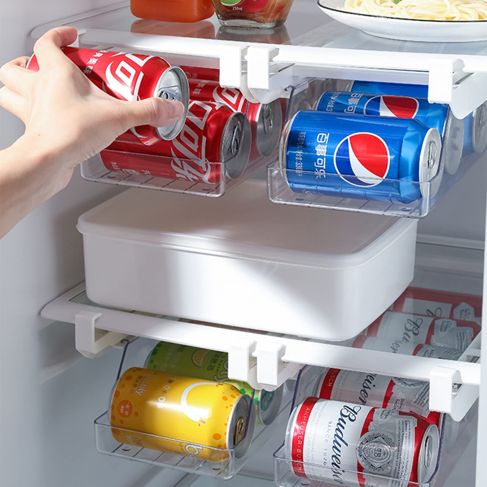 KAYKAI Hanging Soda Can Organizer for Refrigerator,Pop Can Dispenser Drink Holder for Refrigerator,Soda Can Dispenser Beverage Holder for Refrigerator Space Save