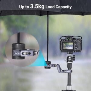 SMALLRIG Double Clamp Mount, Umbrella Clamp, Super Clamp Arm, for Chair, Pole, Tripod, C Stand, Handlebar, All Metal Max Load Capacity 3.5kg - 4103B