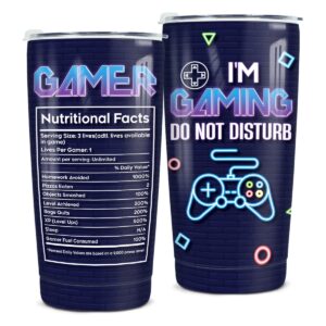 winorax gaming cup i'm gaming do not disturb gamer tumbler 20oz stainless steel coffee travel mug with lid game gift for men teen boys girls son husband boyfriend dad birthday christmas presents