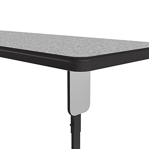 Correll Adj (TFL) Adjustable Height Panel Seminar Training and Classroom Table, Thermal Laminate Top, Folding Off-Set Legs, Made in The USA, 24"x96", Gray Granite