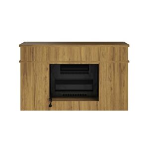 TV Stand with Electric Fireplace - Media Console with Storage Cabinet, Remote Control, Adjustable Heat, and LED Flames by Northwest (Brown)