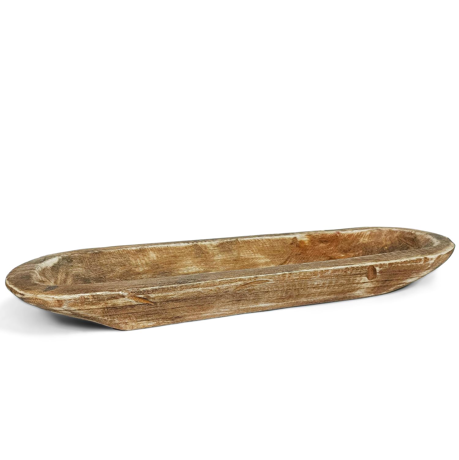 Monocur 20-Inch Wooden Dough Bowl: Rustic Wood Bowl for Home Decor & Kitchen Necessities, Decorative Tray, Bread Bowl, Potpourri & Candle Bowl, Driftwood Centerpiece