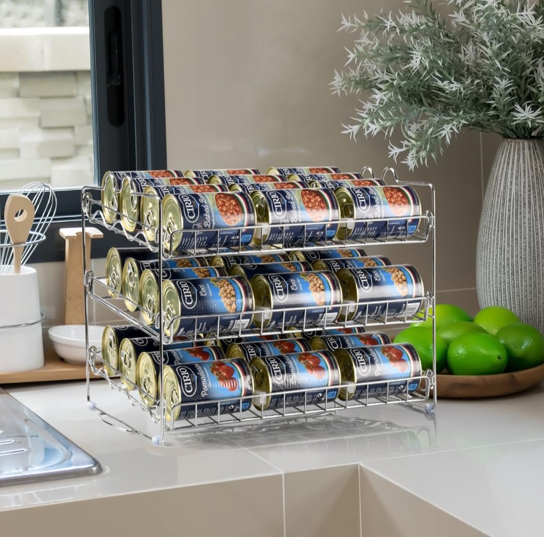 Innovatronic Stackable Can Rack Organizer, Chrome, Efficient and Versatile