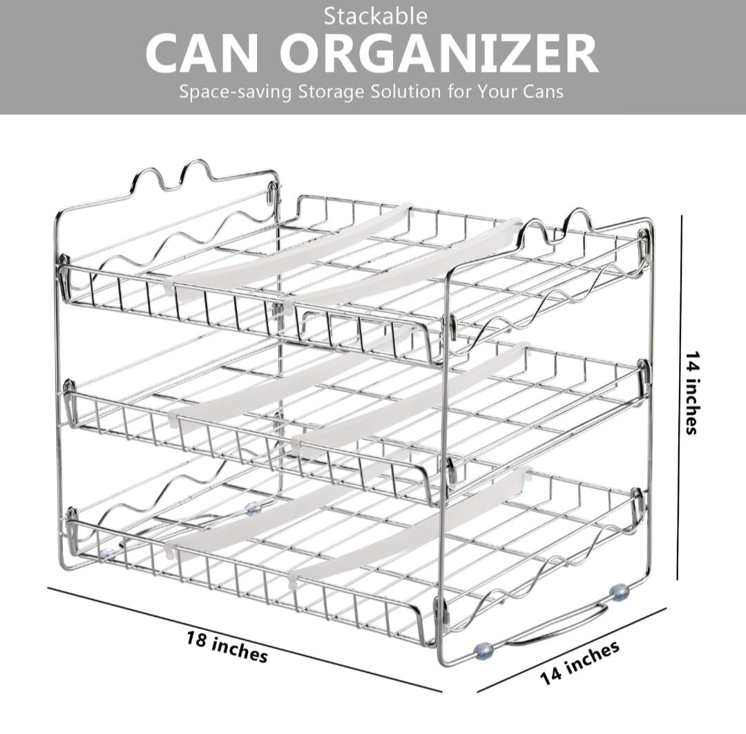 Innovatronic Stackable Can Rack Organizer, Chrome, Efficient and Versatile