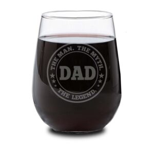 myetchey dad the man the myth the legend, wine glass, wine glasses for dad, grandpa wine glass, father's day gifts, personalized wine glass