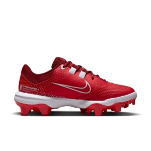 Nike Women's Hyperdiamond 4 Pro Molded Softball Cleats Red | White Size 8 Medium