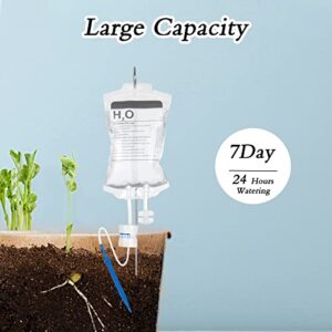 4Pcs Plant Drip Irrigation Bag, Plant Self Automatic Plant Watering System 350ml Watering Bag, with Metal Support Rod Self Watering Devices Small Funnel and Adjustable Valve Switch, for Indoor Outdoor