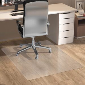 futurwit office chair mat for hardwood floor, 48" x 30" clear desk chair mat, transparent plastic chair mat for rolling chairs, easy to clean (rectangle)