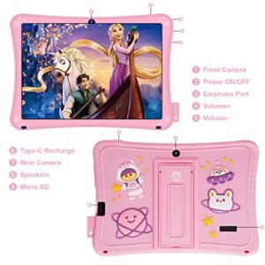 WeTap Kids Tablet Android Tablets丨Android 11 Tablet for Kids 2+32 GB Toddler Tablet 1024x600 IPS Touch Screen Dual Camera WiFi 5.0 Parental Control with Kid-Proof Case (Pink)…