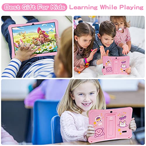 WeTap Kids Tablet Android Tablets丨Android 11 Tablet for Kids 2+32 GB Toddler Tablet 1024x600 IPS Touch Screen Dual Camera WiFi 5.0 Parental Control with Kid-Proof Case (Pink)…