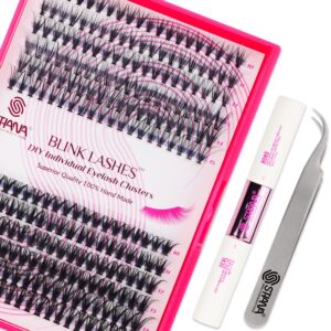 diy lash extension kit at home, 240pcs eyelash extension kit with lash bond and seal lash tweezers lash clusters wispy individual lashes kit eyelashes kit lash clusters d curl 20d&40d 10-15mm