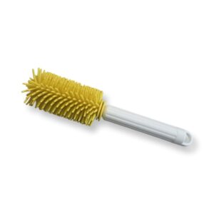 baby bottle brush bib co. adjustable bottle brush cleaner, adjusts over 10 different levels, removable brush head (yellow), with free splash guard