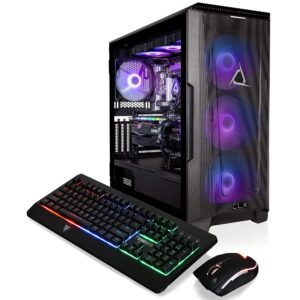 CLX Set VR-Ready Gaming PC - Intel Core i9 13900KF 3GHz, GeForce RTX 4070 Ti, 1TB NVMe M.2 SSD, 4TB HDD, 32GB DDR5 Black Memory, 360mm AIO, WiFi, Windows 11 Home, Black