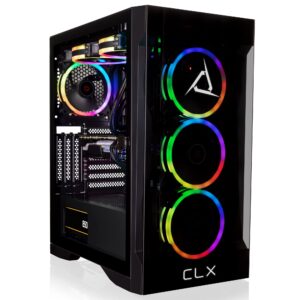 clx set gaming desktop - liquid cooled amd ryzen 9 7900x 4.7ghz 12-core processor 32gb ddr5 5200mhz memory geforce rtx 4070 ti 12gb gddr6x graphics 1tb nvme m.2 ssd 4tb hdd wifi windows 11 home black