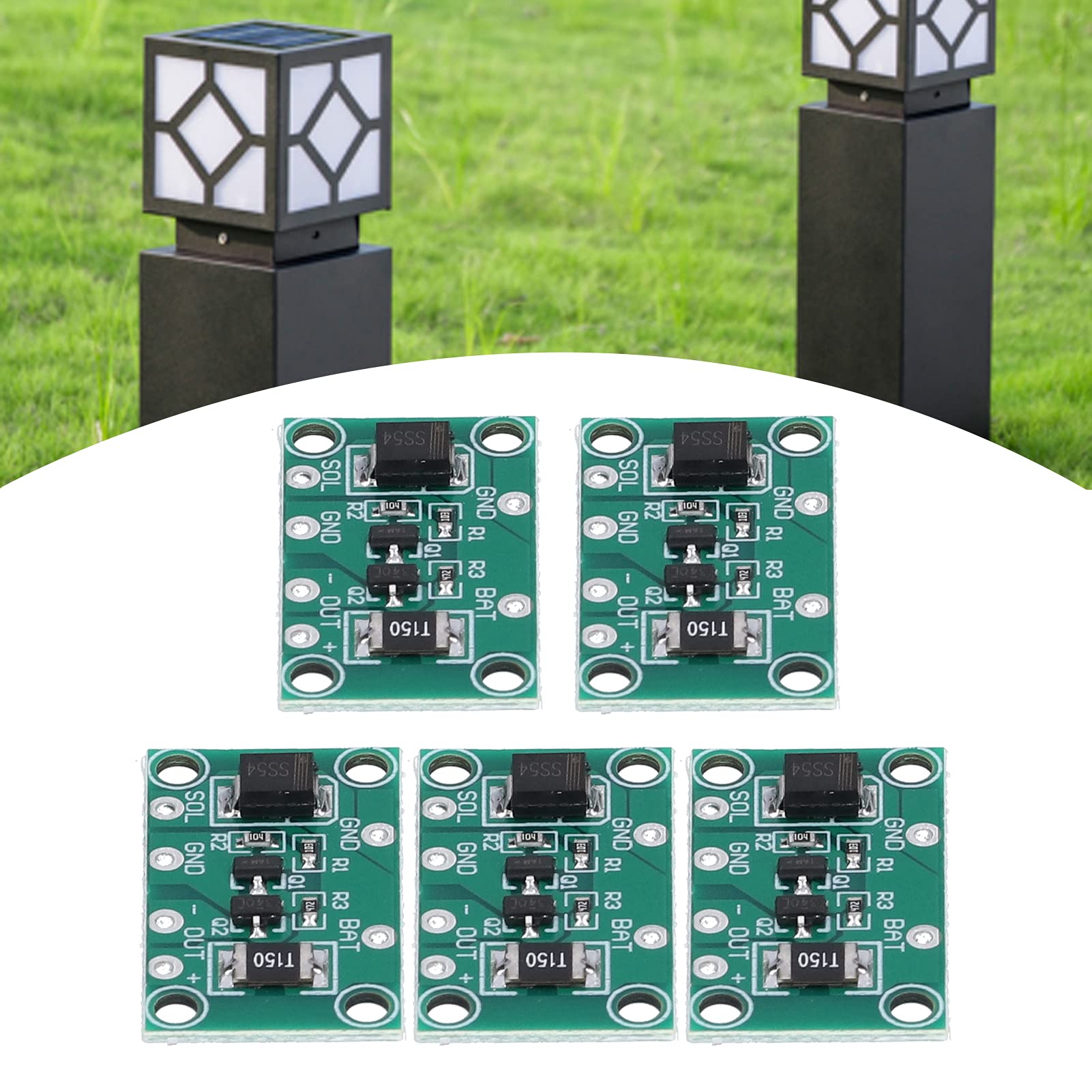 5pcs Solar Controller Board Battery Charging Controller Module Circuit Board for Solar Lamp