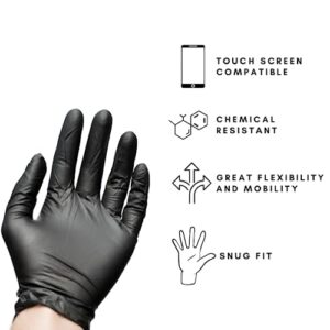 OMWAH Nitrile Gloves - Professional Heavy Duty Latex Free Disposable Gloves Snug Fit - Box of 100 (1, Large)