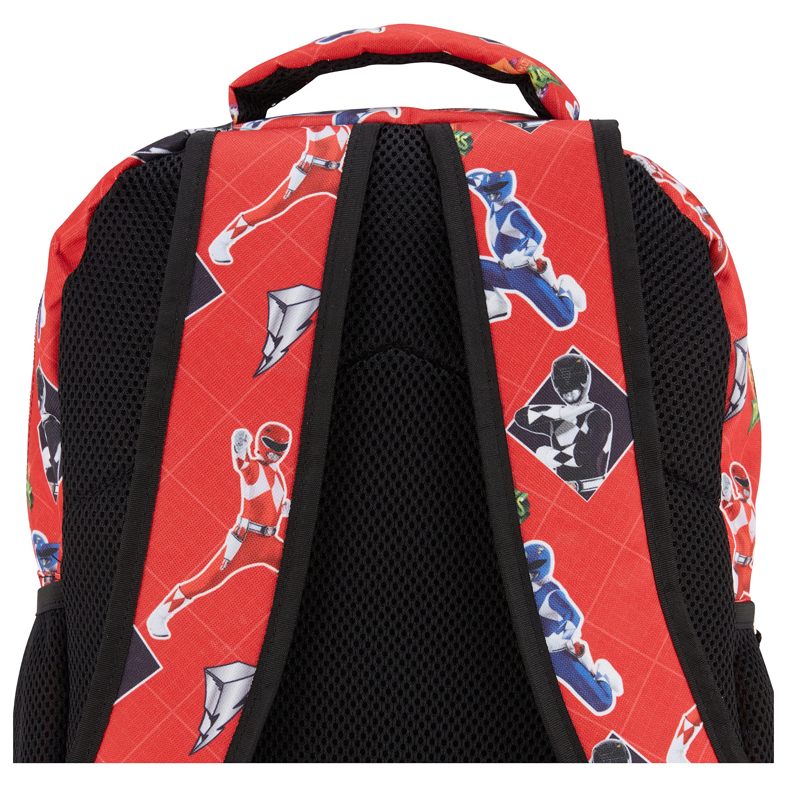 Power Rangers Classic Allover Backpack - Red, Pink, Black, Green Yellow and Green Ranger - Official Power Rangers School Bookbag (Red)