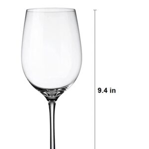 KING CRYSTAL Set of 4 wine glasses | Italian Style | Premium Crystal Clear Glass | Long Stem Wine Glasses | For Tasting, Wedding, Anniversary or Christmas