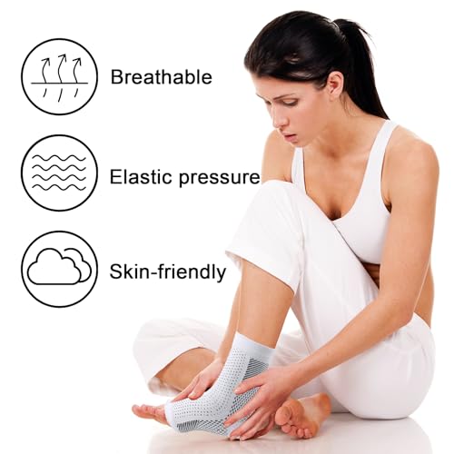 4 Pairs Neuropathy Socks for Women and Men, Soothe Socks for Neuropathy Pain, Toeless Compression Ankle Socks, Ankle Brace Plantar Fasciitis Relief