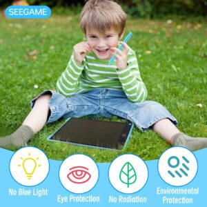 SEEGAEM LCD Writing Tablet for Kids, 12 inch Colorful Electronic Drawing Pads, Erasable Reusable Learning Tablet Toddler Doodle Board, Educational Learning Toy for 3-8 Years Old, Kids Gifts(Blue)