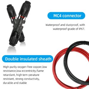 QILUCKY Professional Connection 10AWG 12AWG Solar Extension Cable red+Black 4mm²/6mm² Voltage Class 1500V. Mounted Solar Plug Male and Female Connectors for Solar Panel Wire (6mm²-10AWG, 6Ft.)