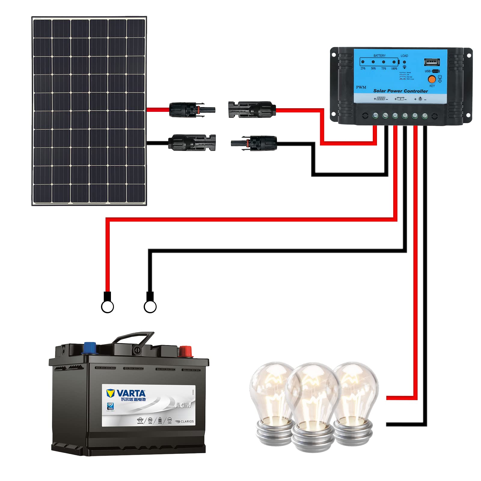 QILUCKY Professional Connection 10AWG 12AWG Solar Extension Cable red+Black 4mm²/6mm² Voltage Class 1500V. Mounted Solar Plug Male and Female Connectors for Solar Panel Wire (6mm²-10AWG, 6Ft.)