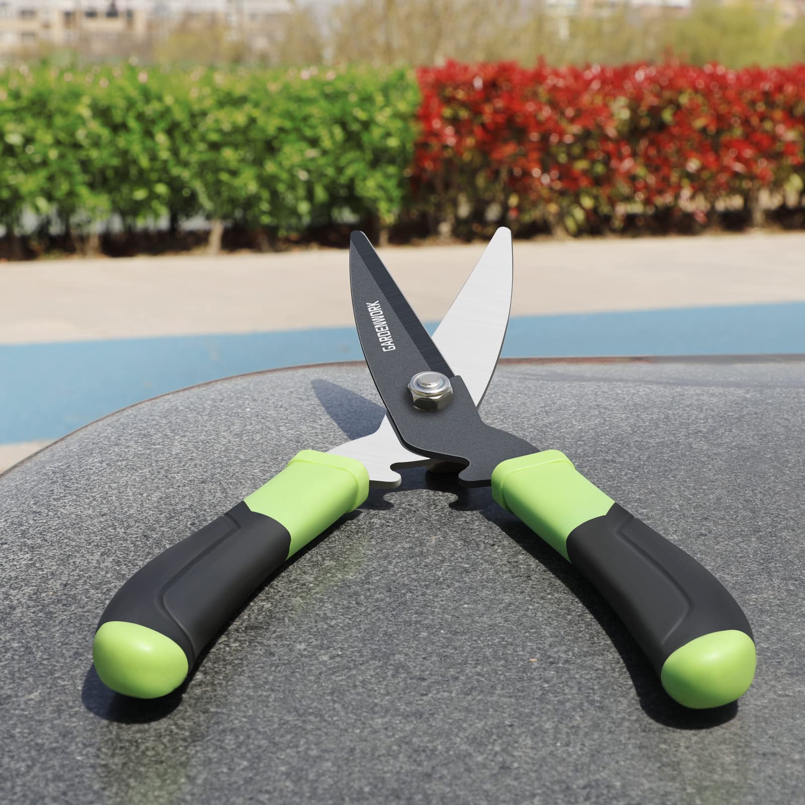 GARDENWORK Garden Hedge Shears cutter for Gardening,MINI Hedge Clippers & Shears with SK5 Blades, Gardening pruning shear Clippers for Trimming Borders, Boxwood，Bushes，tree twig