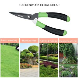 GARDENWORK Garden Hedge Shears cutter for Gardening,MINI Hedge Clippers & Shears with SK5 Blades, Gardening pruning shear Clippers for Trimming Borders, Boxwood，Bushes，tree twig