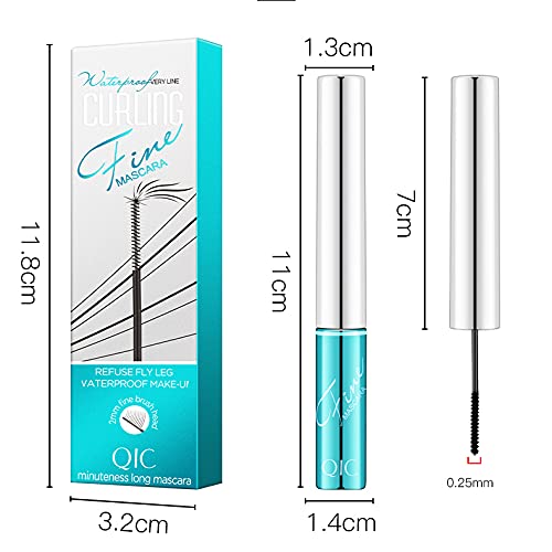 Waterproof Mascara for Fine Short Eyelash, Washable Voluminous Eyelash Mascara Intense Lengthening Mascara for Women, Black (0.1 fl. Oz)