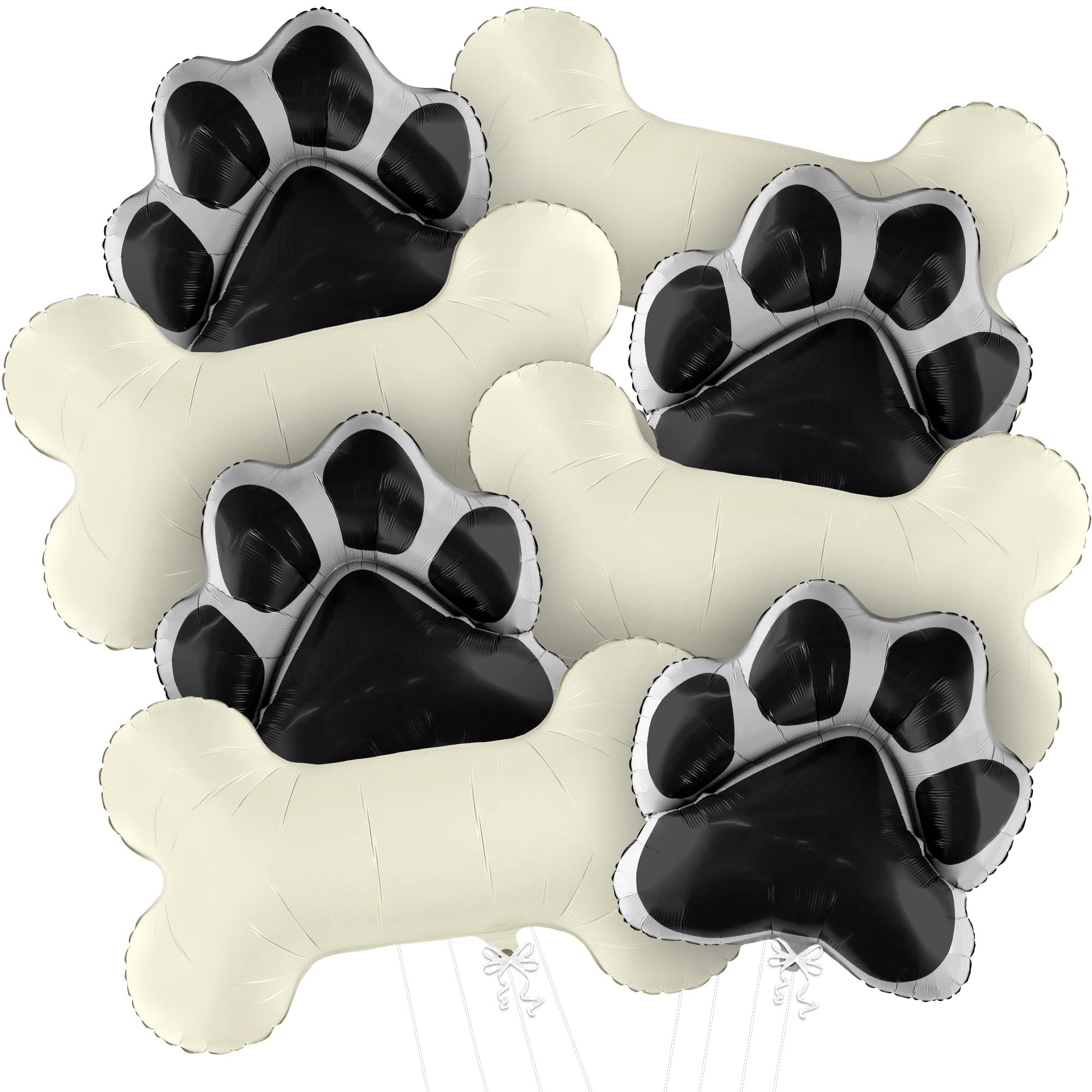 KatchOn, Black Dog Bone Balloon - 29 Inch, Pack of 8 | Dog Balloons for Birthday Party, Paw Print Balloons | Dog Party Decorations, Paw Balloons | Paw Party Balloons, Lets Pawty Birthday Decorations