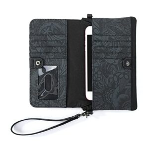 Sakroots Corin Smartphone Flap Crossbody in Eco-Twill, Black Spirit Desert