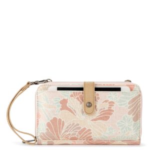 sakroots large smartphone crossbody, petal pink flower blossom