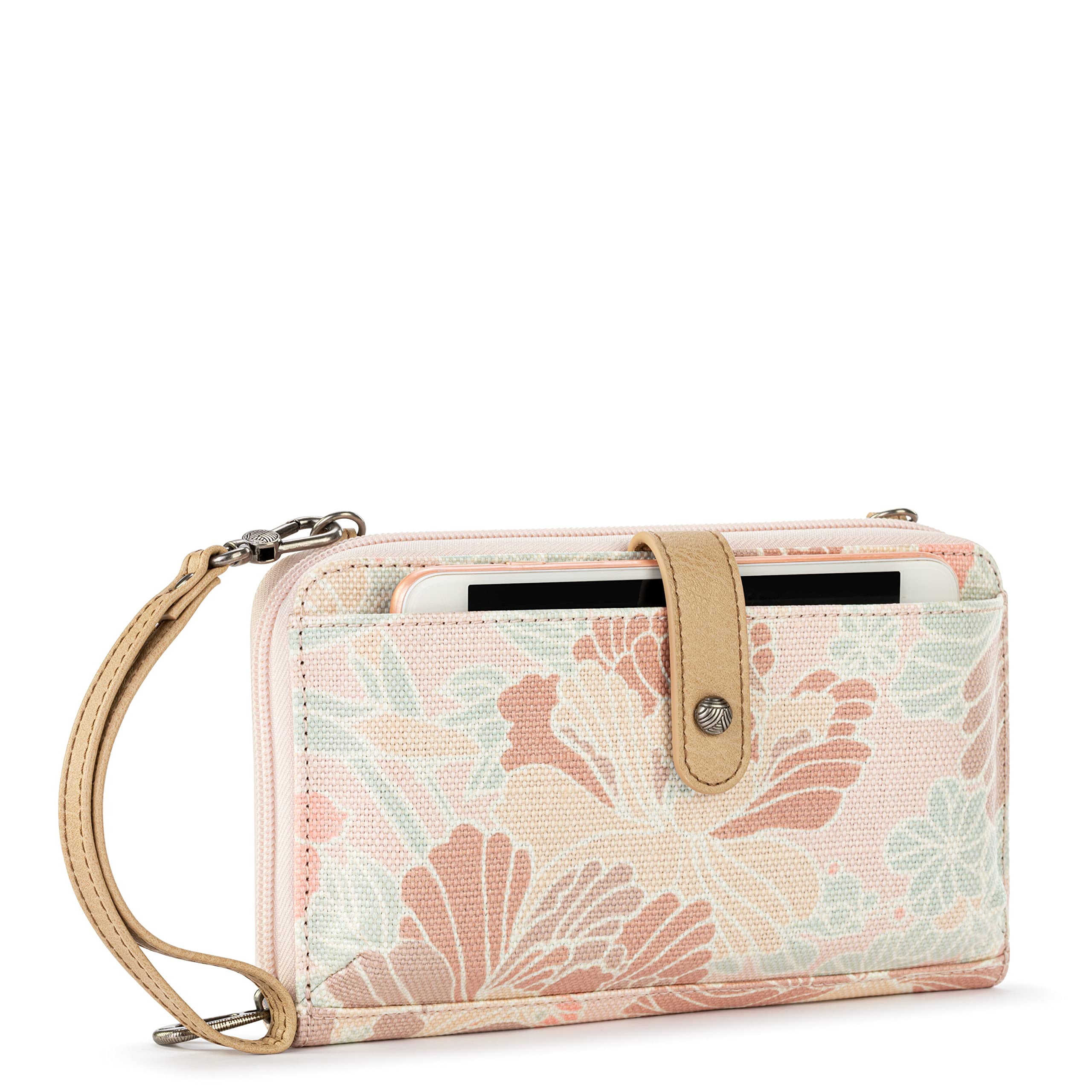 Sakroots Large Smartphone Crossbody, Petal Pink Flower Blossom