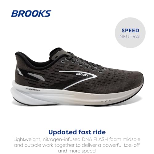 Brooks Women’s Hyperion Neutral Running Shoe - Gunmetal/Black/White - 9 Medium