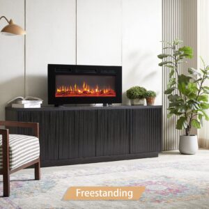 Efiretric® Grace 36" W 3 in 1 Electric Fireplace (EF449), Freestanding, Wall Mounted, Recessed, 9 Colors Flame Effect, TV Media Wall, Heater 750W/1500W, Remote Control