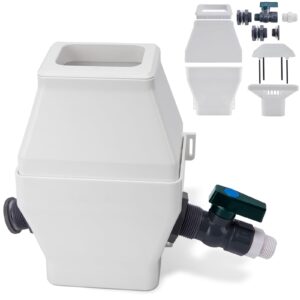 Rainwater Collection System, Rain Diverter for 2x3”and 3x4” Standard Downspouts, with PVC 3/4 Spigot and Filtration, White