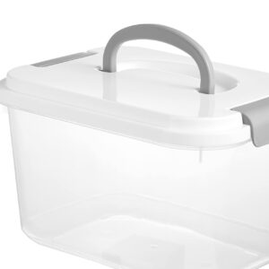 YYXB 8 Pack Clear Latch Box/Bins with Handle and Lid, Plastic Stackable Latching Box for Storage, Multi-Purpose, 5Litre/5.5 Quart