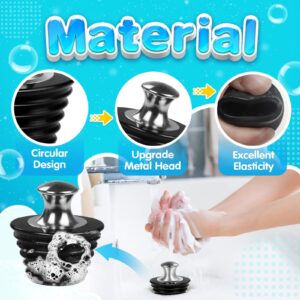 Bathtub Stopper, 2 Pack Universal Metal Bathtub Plug Silicone Bathtub Stopper Washbasin Stopper Bathtub Drain Stopper Plug Tub Stopper Sink Stopper for Kitchen Bathtub and Bathroom Sink Drains, Black