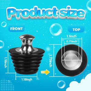 Bathtub Stopper, 2 Pack Universal Metal Bathtub Plug Silicone Bathtub Stopper Washbasin Stopper Bathtub Drain Stopper Plug Tub Stopper Sink Stopper for Kitchen Bathtub and Bathroom Sink Drains, Black