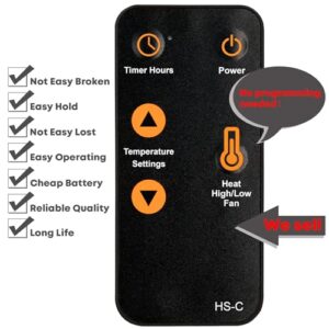 GENGQIANSI Replacement for Heat Surge Electric Fireplace Heater Remote Control WR18D