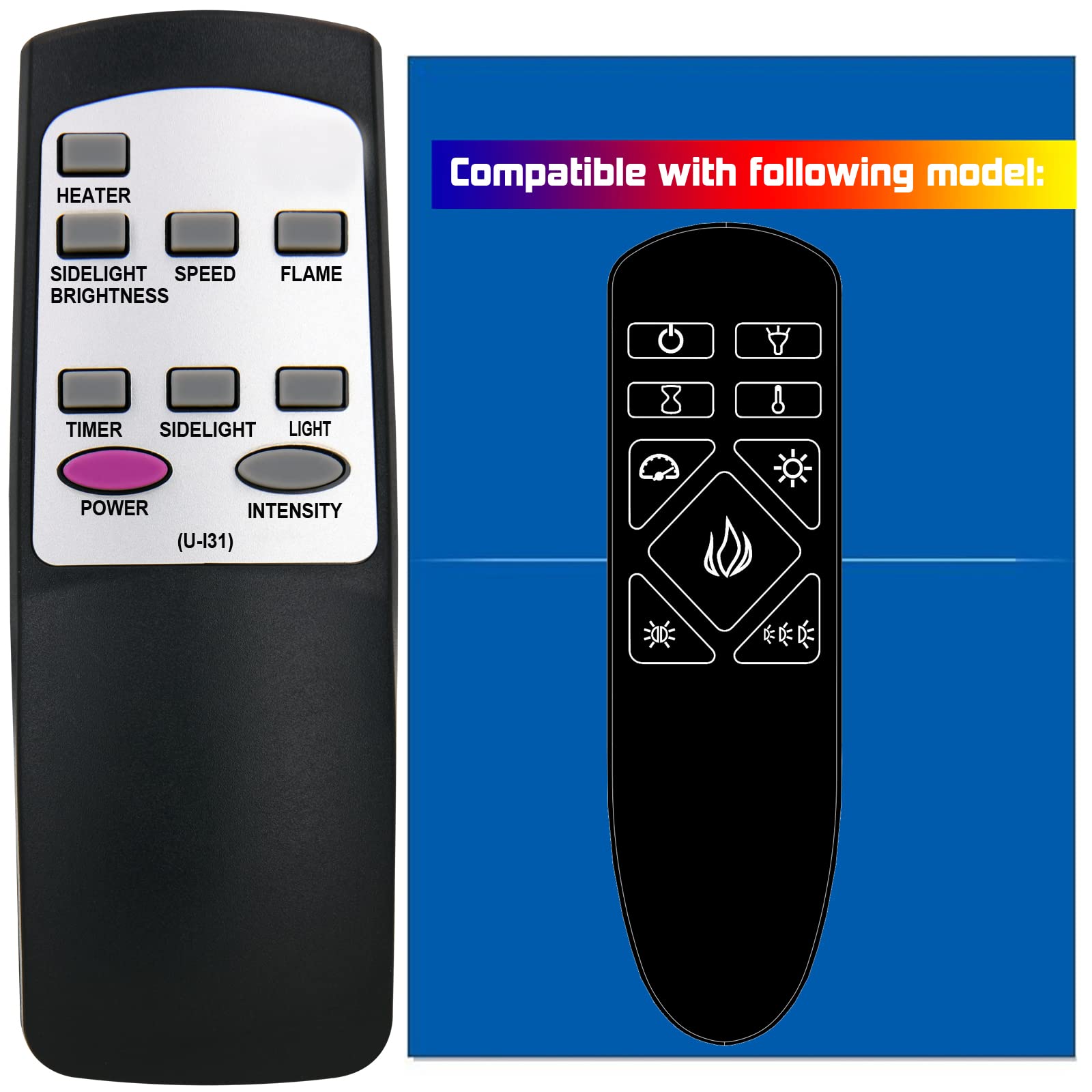 GENGQIANSI Replacement for Twin Star CHIMNEYFREE Electric Fireplace Heater Remote Control 36HF300CGT