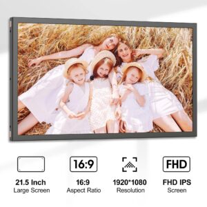 21.5"-WiFi-Picture-Frame Large Digital Photo Frame - 32GB, 1920x1080 IPS FHD 1080P, Auto Rotate, Share Photo Video via App Email, Wall Mounted, Free Cloud Storage, Gift for Grandparents Father Mother