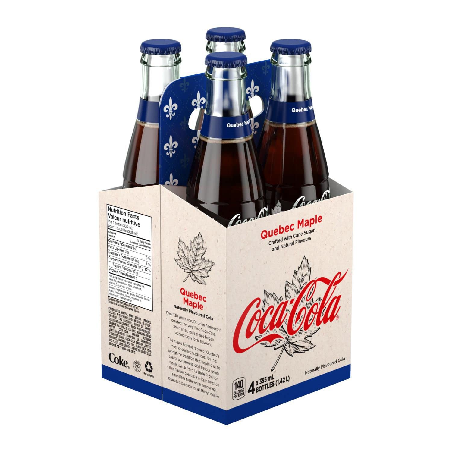 Coca-Cola, Quebec Maple Flavoured 4x355mL 4 Pack (Imported From Canada) 48 Fl Oz