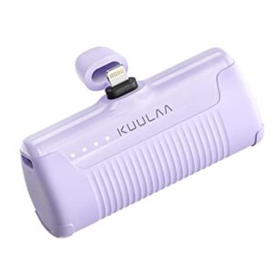 Kuulaa Portable Phone Charger Portable Charger iPhone 4500mAh Mini Power Bank for iPhone Cute Battery Pack Backup Charger Travel Compatible with iPhone 14/13/12/11/XS/XR/Airpods (Purple)