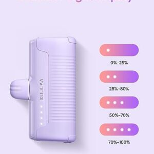 Kuulaa Portable Phone Charger Portable Charger iPhone 4500mAh Mini Power Bank for iPhone Cute Battery Pack Backup Charger Travel Compatible with iPhone 14/13/12/11/XS/XR/Airpods (Purple)