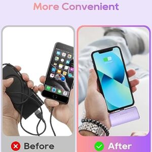 Kuulaa Portable Phone Charger Portable Charger iPhone 4500mAh Mini Power Bank for iPhone Cute Battery Pack Backup Charger Travel Compatible with iPhone 14/13/12/11/XS/XR/Airpods (Purple)