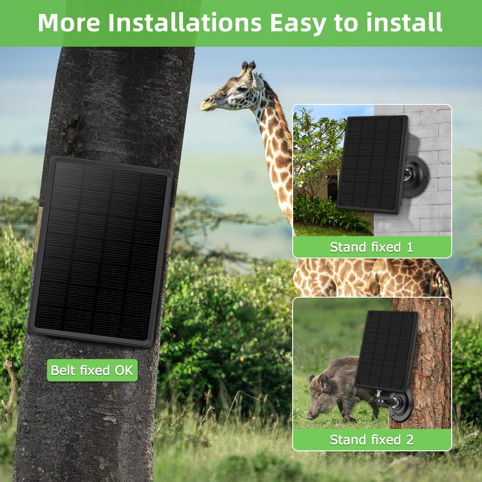 Trail Camera Solar Panel, VANBAR Solar Battery Charger Kit 12V 6V Output Solar Panel with 10000mAh Rechargeable Lithium Battery IP66 Waterproof for All Trail Hunting Camera