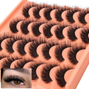 short lashes natural look false eyelashes thick fluffy faux mink lashes pack wispy strip fake eyelashes cat eye lashes that look like extensions 14 pairs black