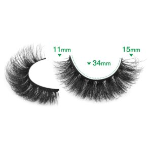 Short Lashes Natural Look False Eyelashes Thick Fluffy Faux Mink Lashes Pack Wispy Strip Fake Eyelashes Cat Eye Lashes that Look Like Extensions 14 Pairs Black